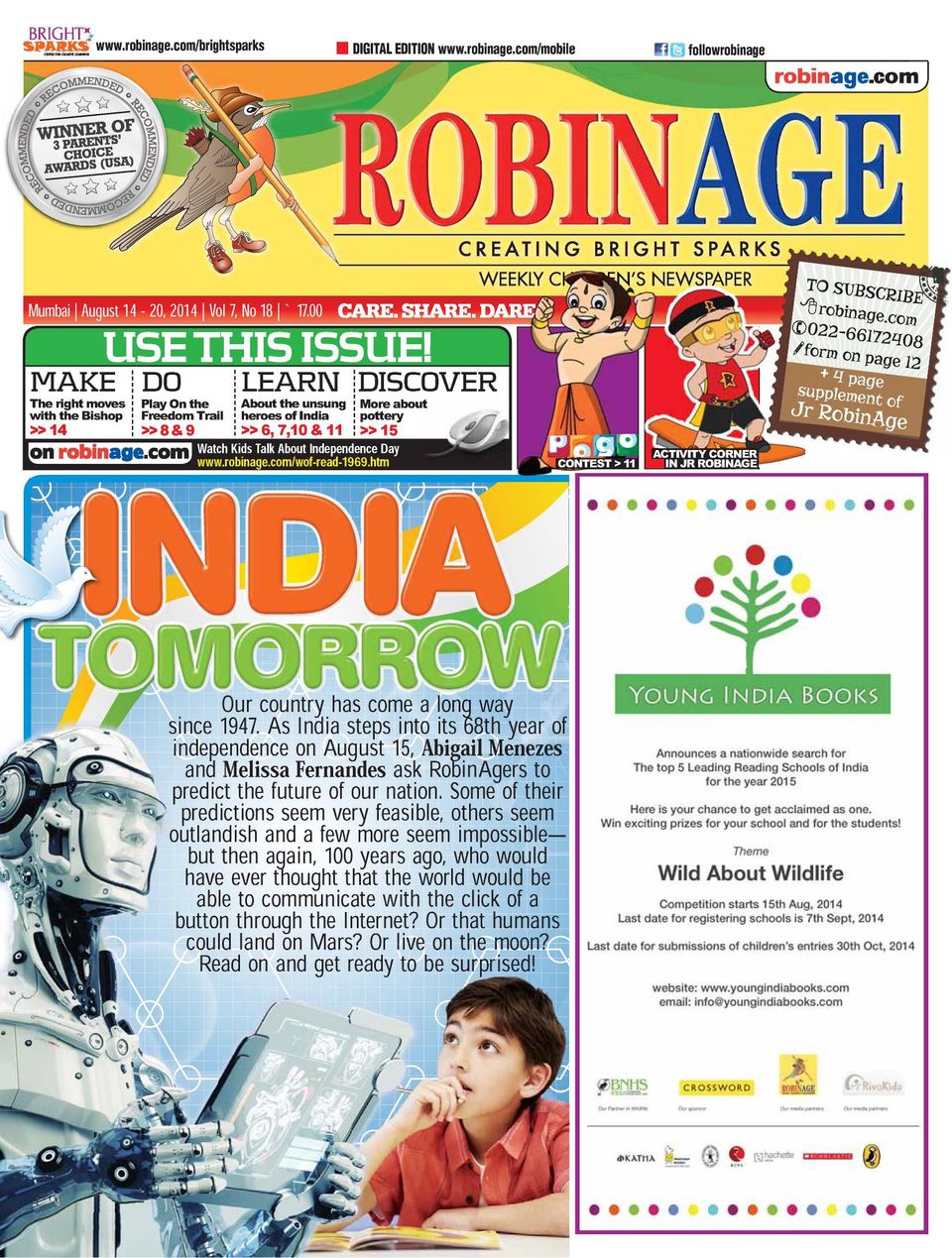 Get digital access to RobinAge - August 14 2014 issue | Magzter.com