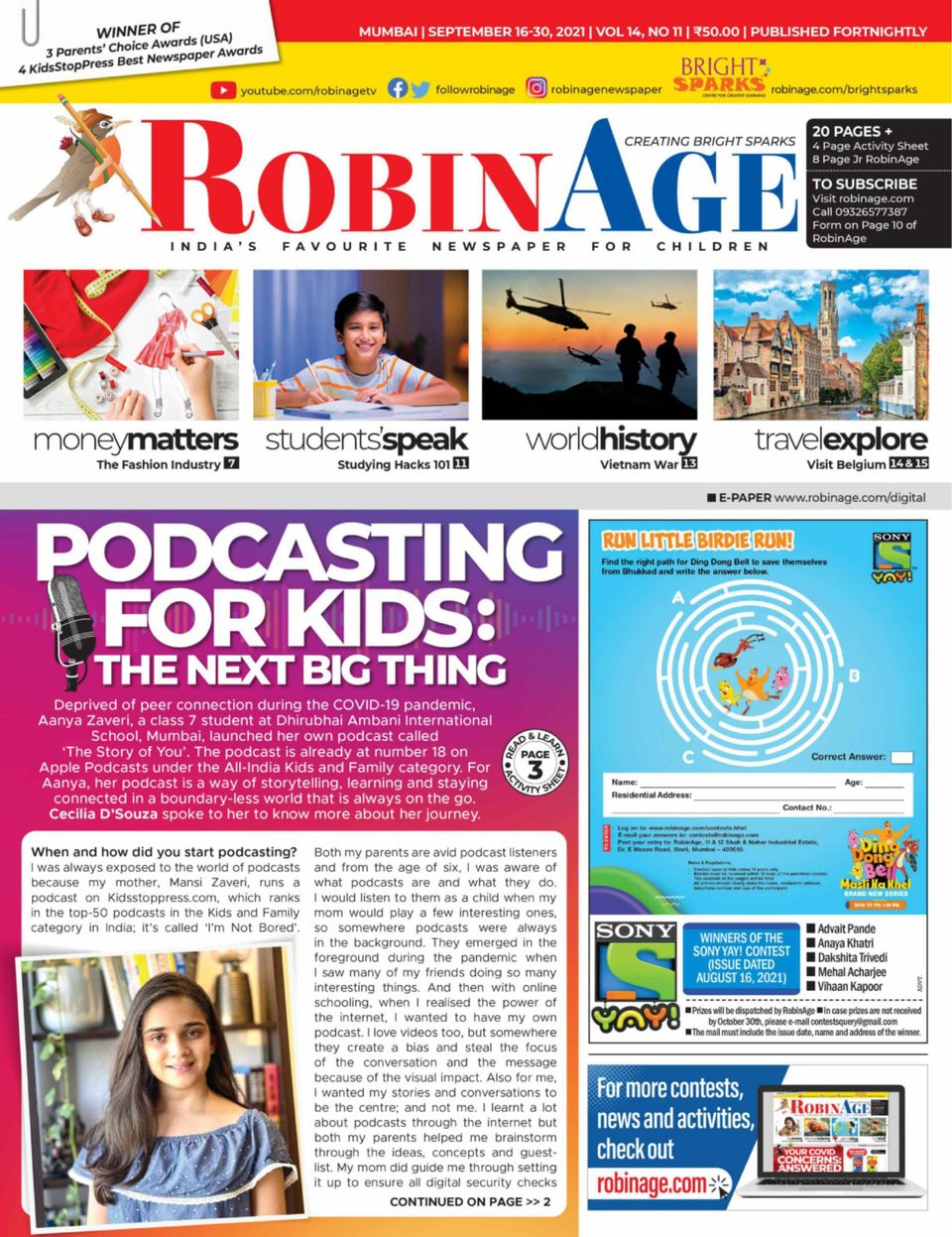 Get digital access to RobinAge - September 16, 2021 issue | Magzter.com