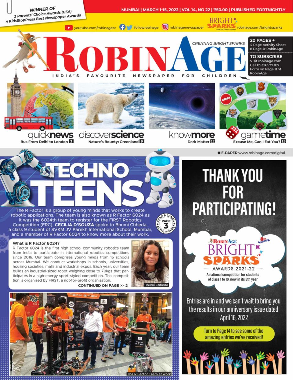 Get digital access to RobinAge - March 01, 2022 issue | Magzter.com