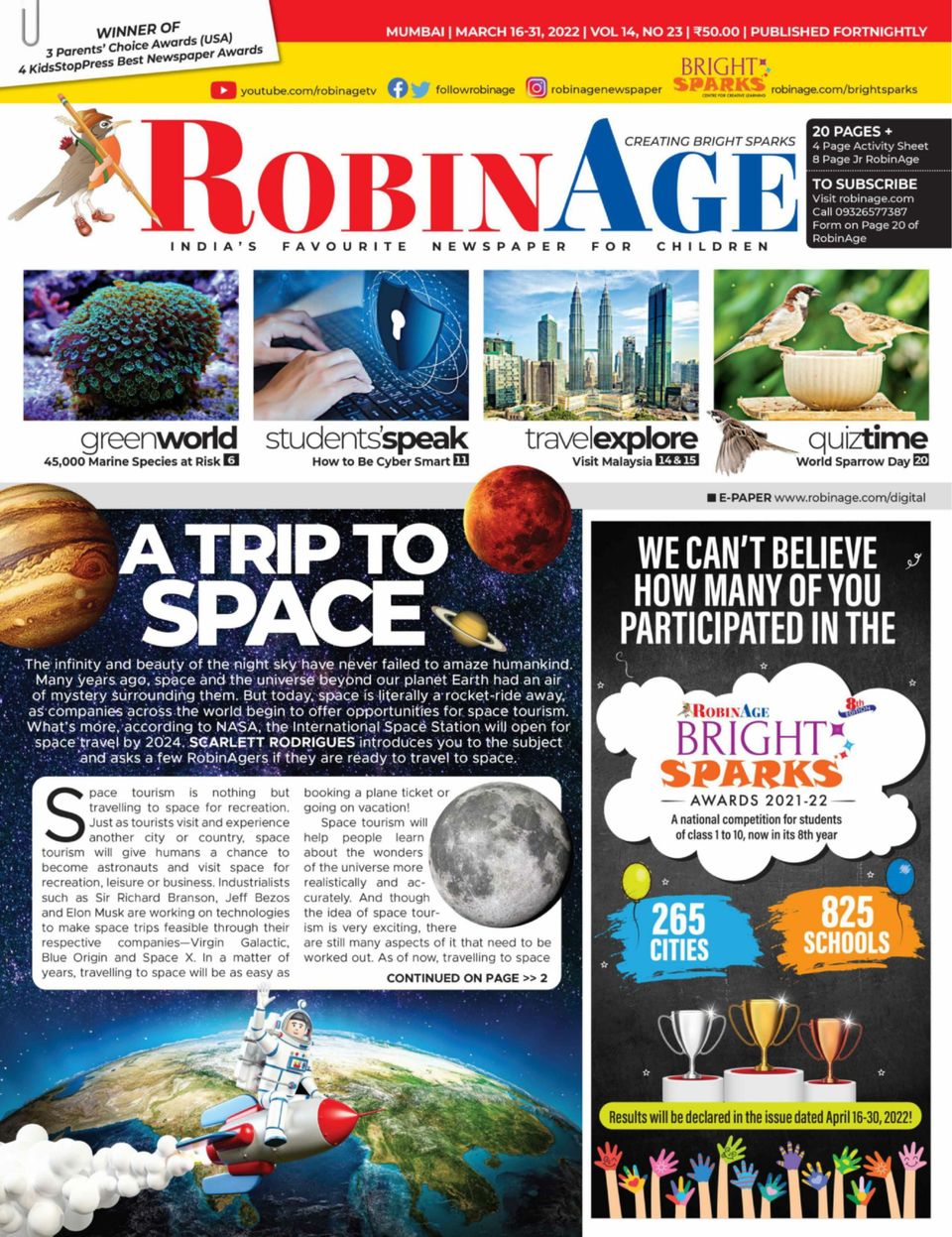 Get digital access to RobinAge - March 16, 2022 issue | Magzter.com
