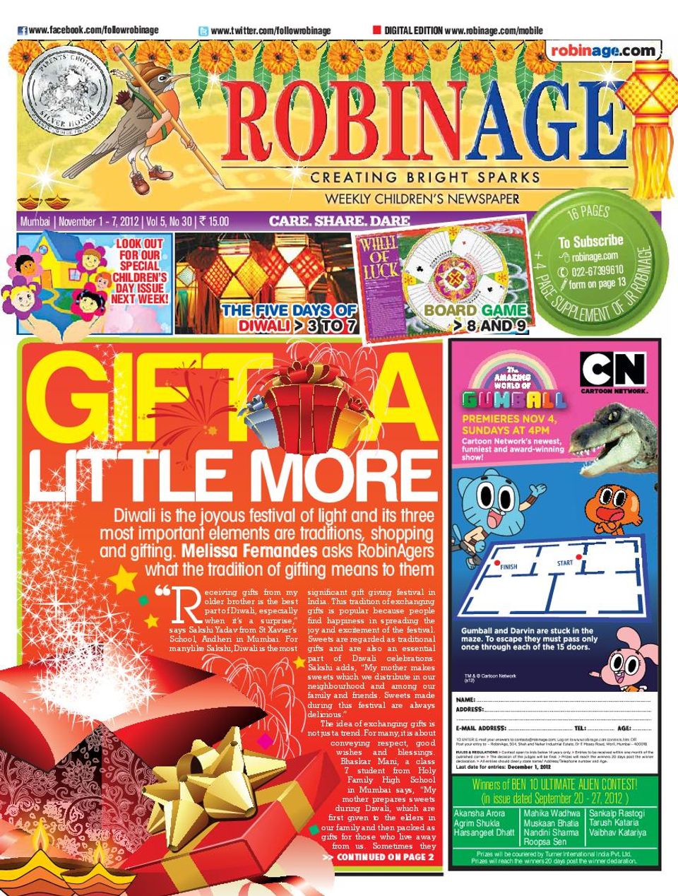 RobinAge-November 1 2012 Magazine - Get your Digital Subscription