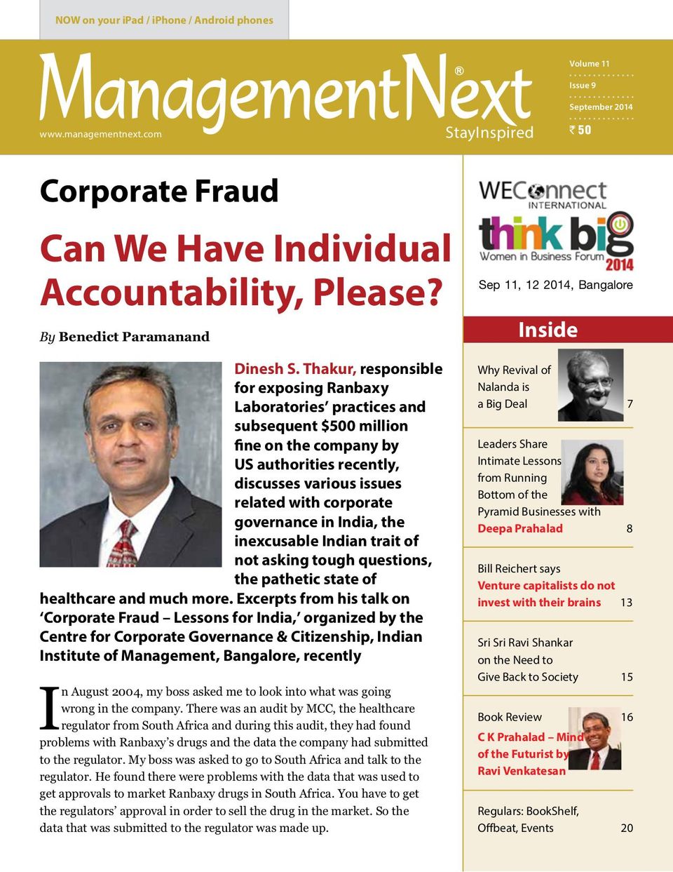 Management Next-September 2014 Magazine - Get your Digital Subscription