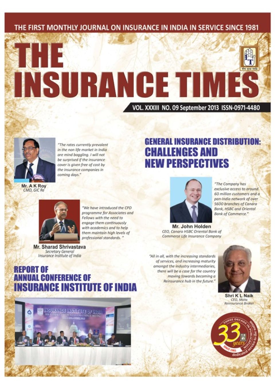 THE INSURANCE TIMES-September 2013 Magazine - Get your Digital Subscription