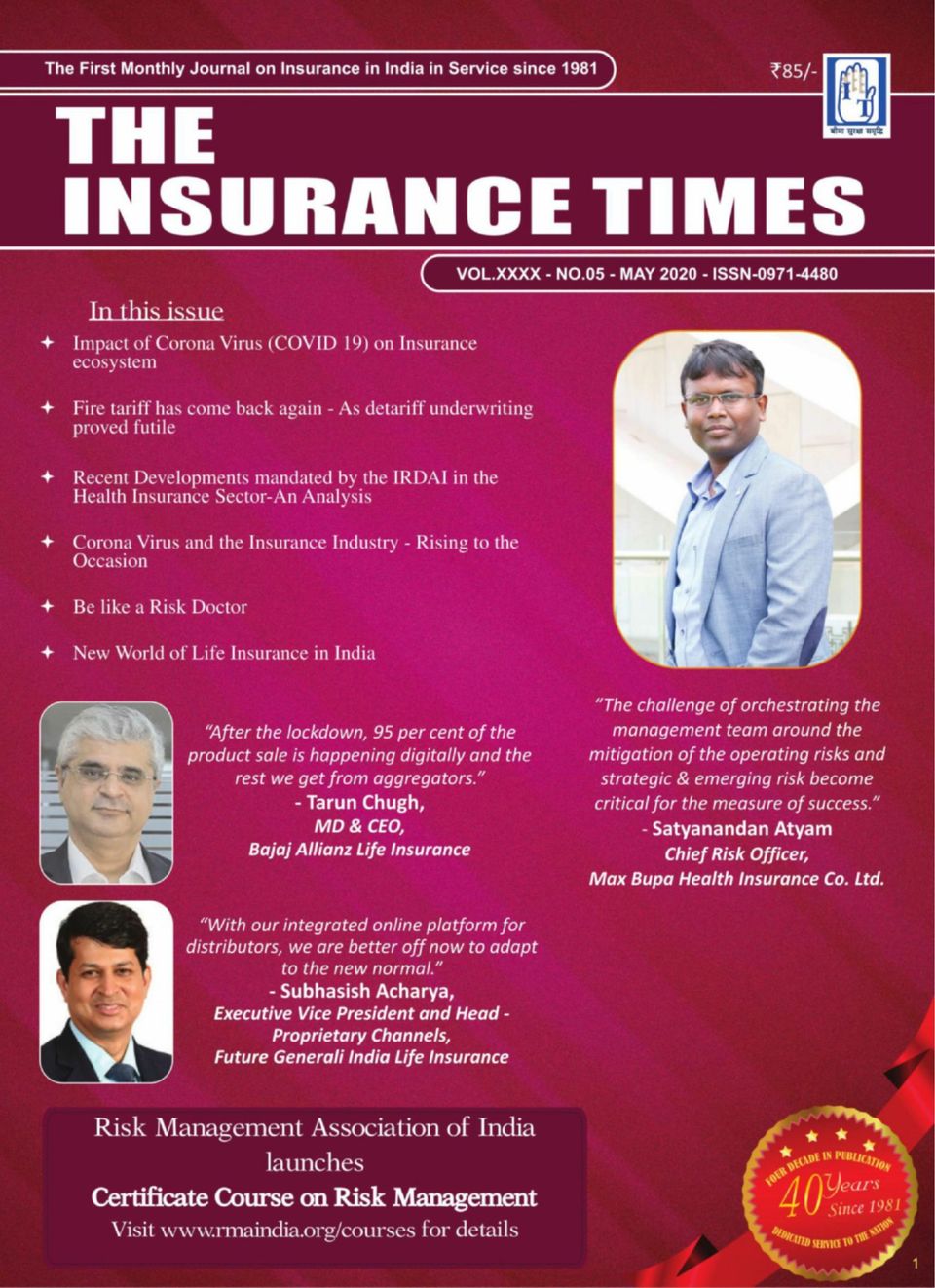Get digital access to THE INSURANCE TIMES - May 2020 issue | Magzter.com