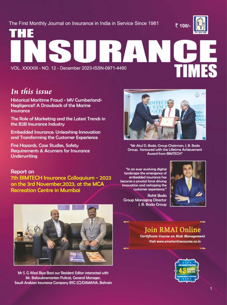 THE INSURANCE TIMES Magazine - Get your Digital Subscription