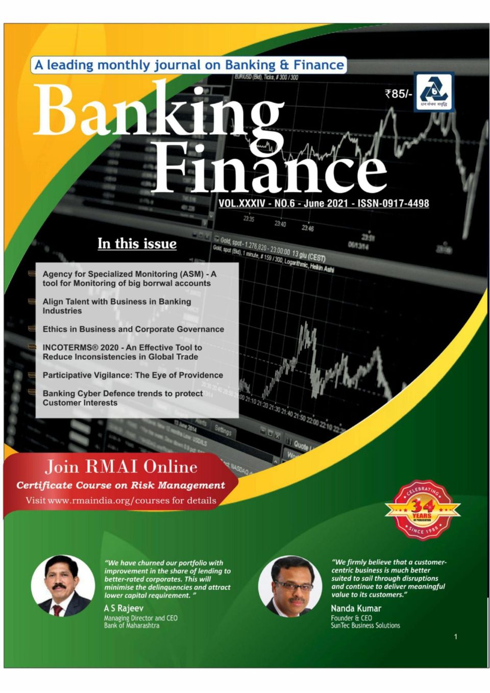 Get digital access to BANKING FINANCE - June 2021 issue | Magzter.com