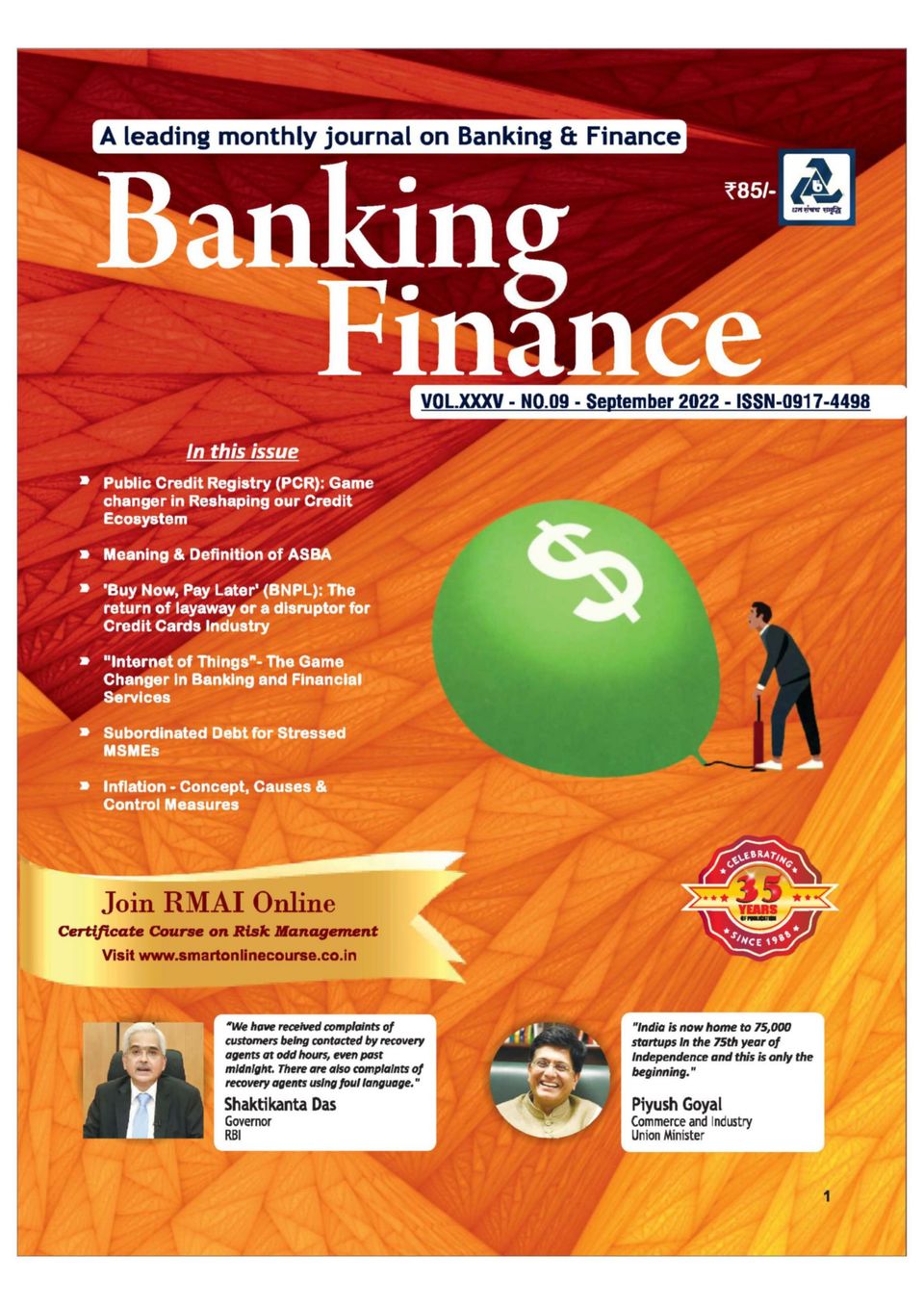 Get digital access to BANKING FINANCE - September 2022 issue | Magzter.com