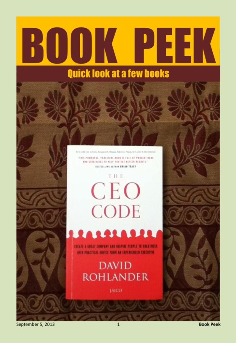 Get digital access to Book Peek - September 5, 2013 issue | Magzter.com