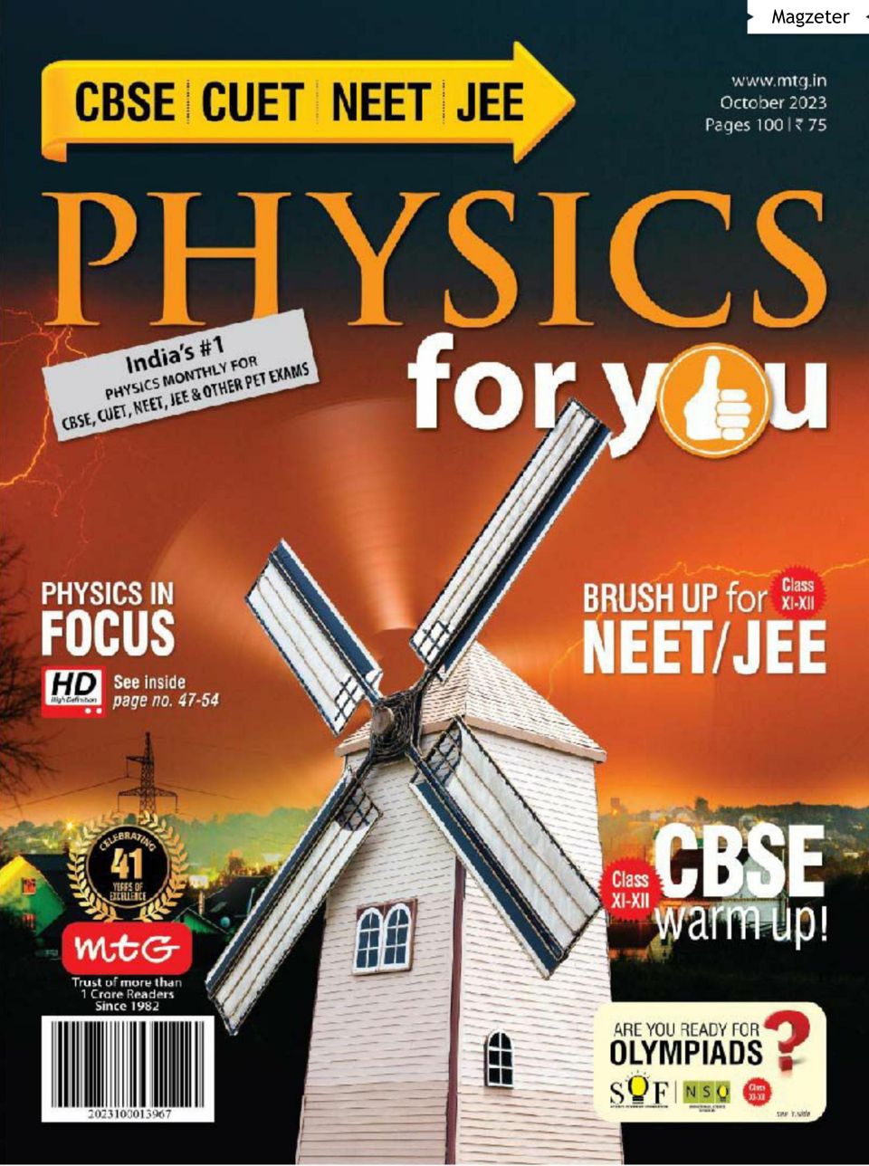Get digital access to Physics For You - October 2023 issue | Magzter.com