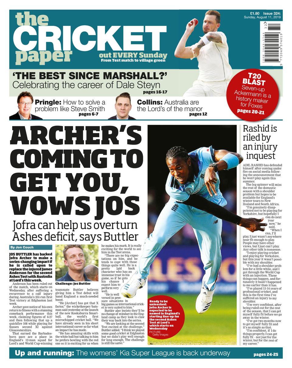 The Cricket Paper-August 11, 2019 Magazine - Get your Digital Subscription
