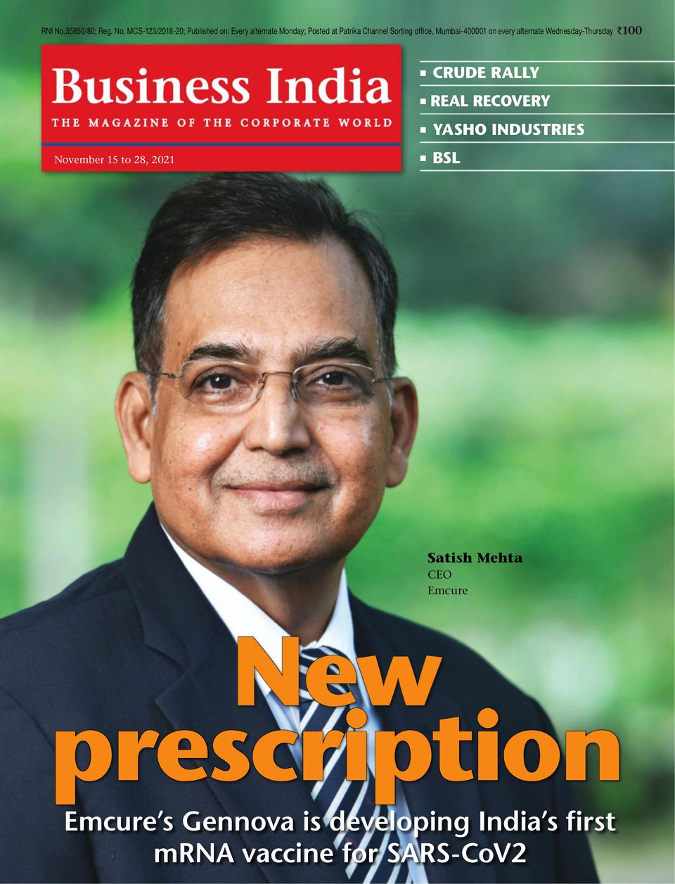 Business India-November 15, 2021 Magazine - Get your Digital Subscription