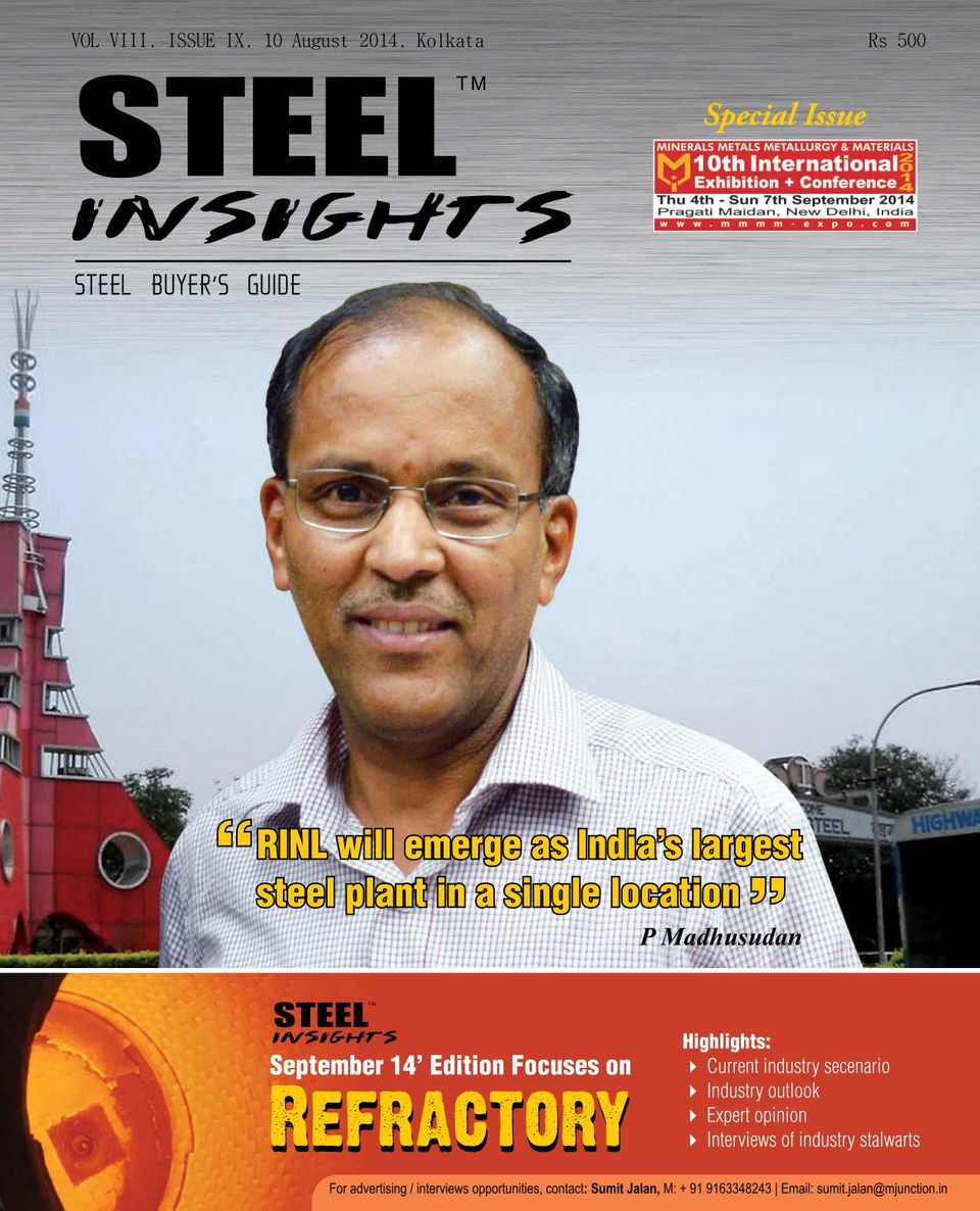 Steel Insights-August 2014 Magazine - Get your Digital Subscription