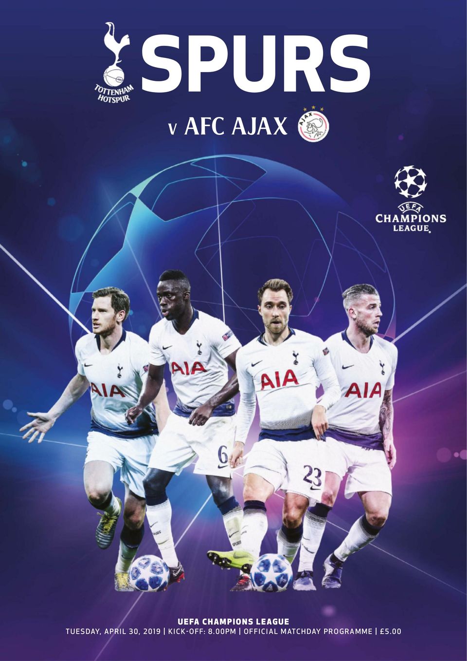 Tottenham Hotspur Publications-Spurs v Ajax Magazine