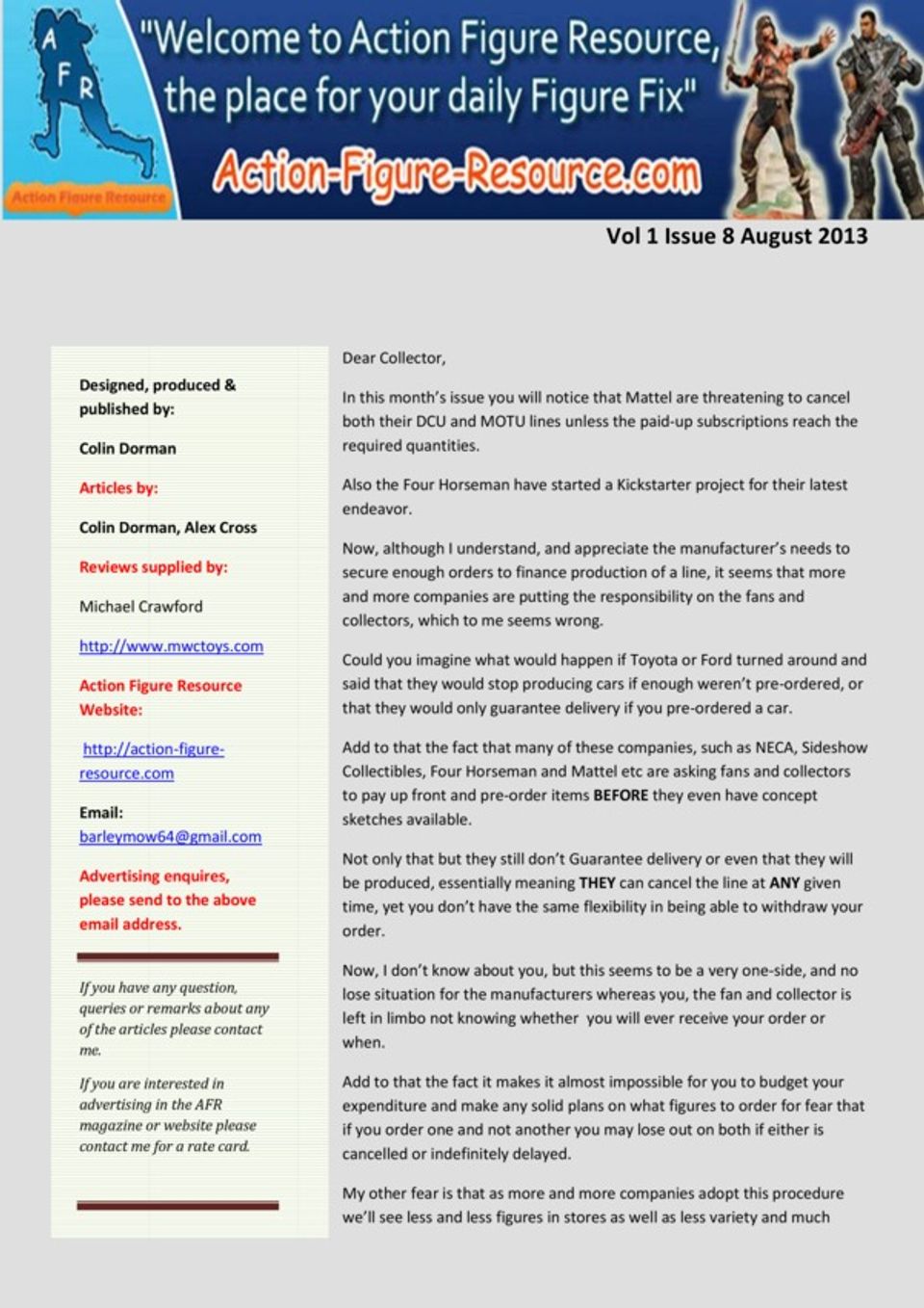 Action Figure Resource-August 2013 Magazine - Get your Digital Subscription