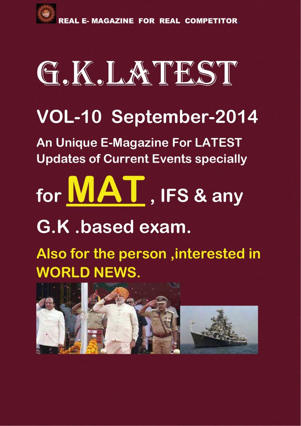 GK Latest-September 2014 Magazine - Get your Digital Subscription