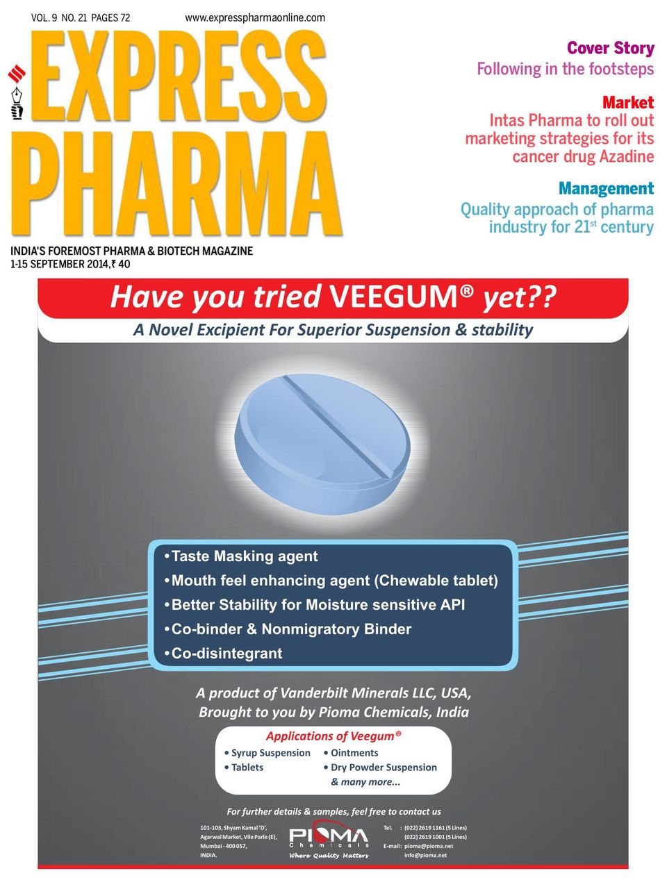 Express Pharma-September 01 - 15, 2014 Magazine