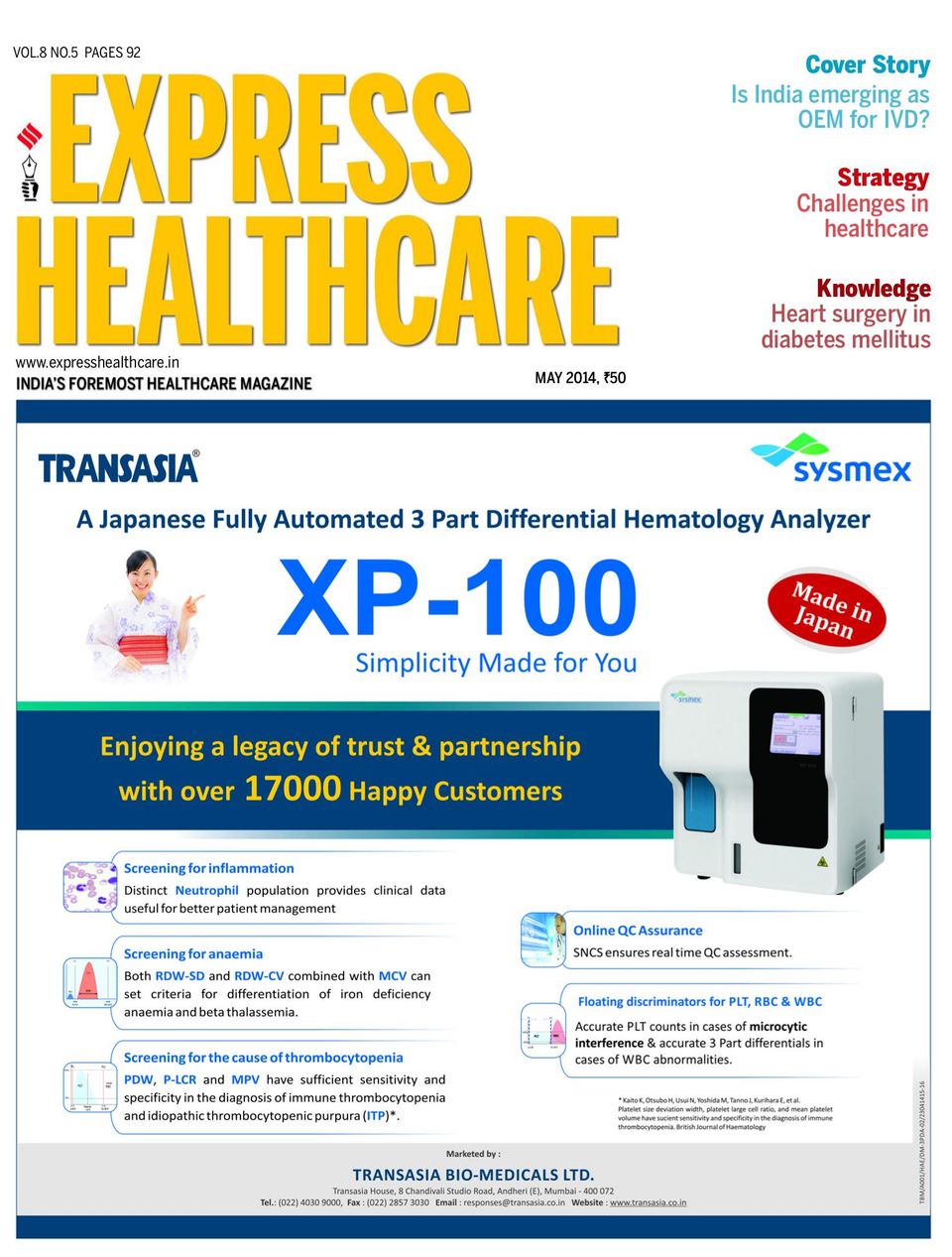 Get digital access to Express Healthcare - May, 2014 issue | Magzter.com
