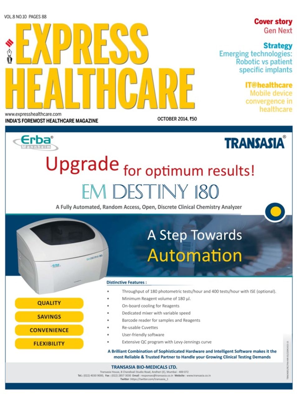 Express Healthcare-October, 2014 Magazine - Get your Digital Subscription