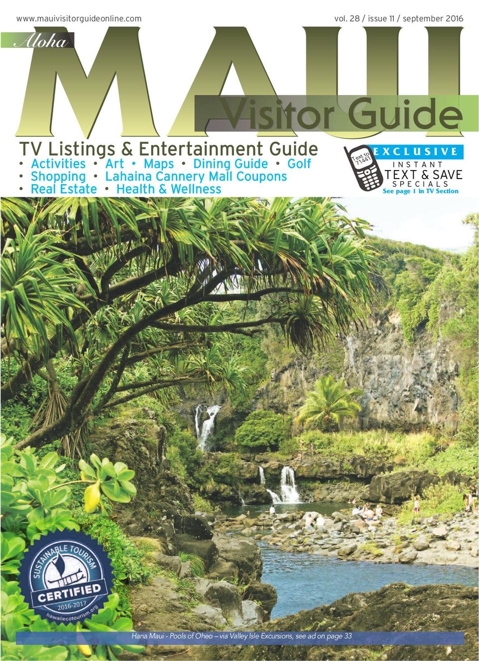 Aloha - Maui Visitor Guide-September 2016 Magazine