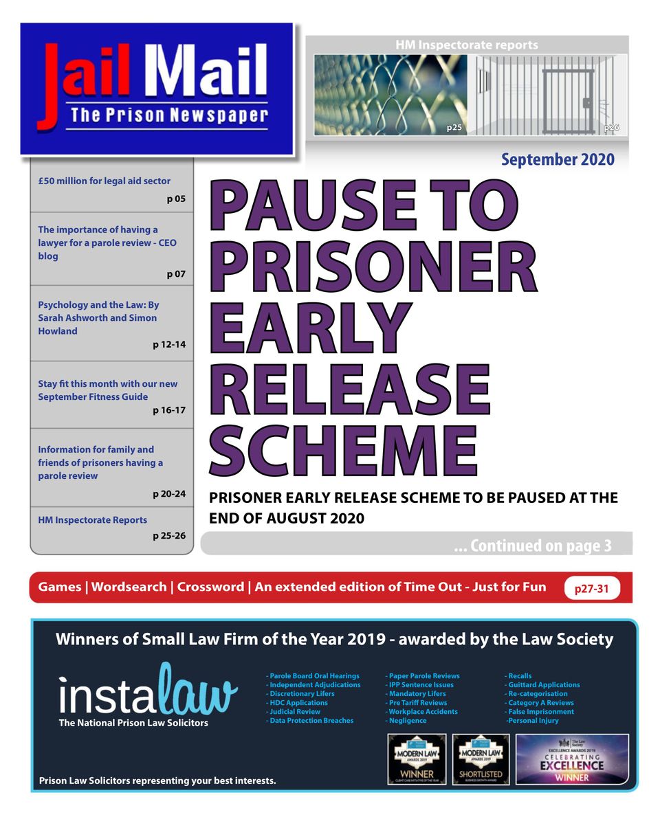 Get digital access to Jail Mail UK – Prison Newspaper - September 2020 ...