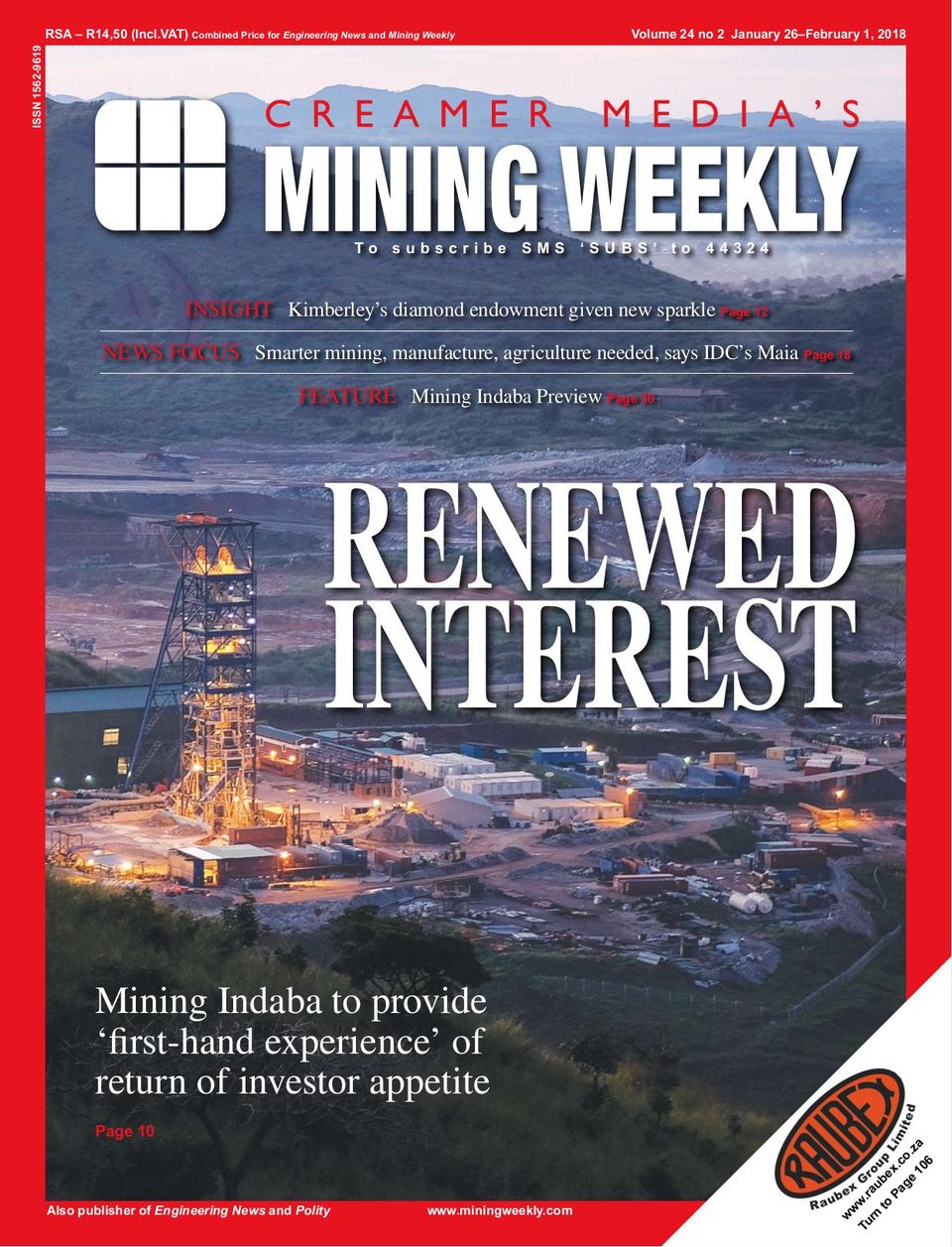 Mining Weekly-January 26, 2018 Magazine - Get your Digital Subscription