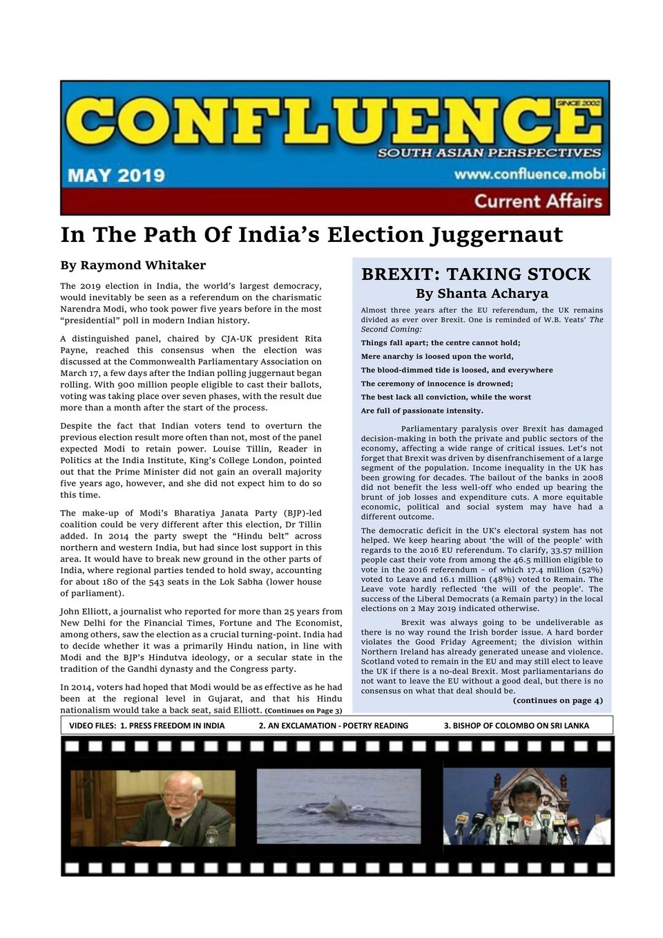 Get digital access to Confluence South Asian Perspectives - May 2019 ...