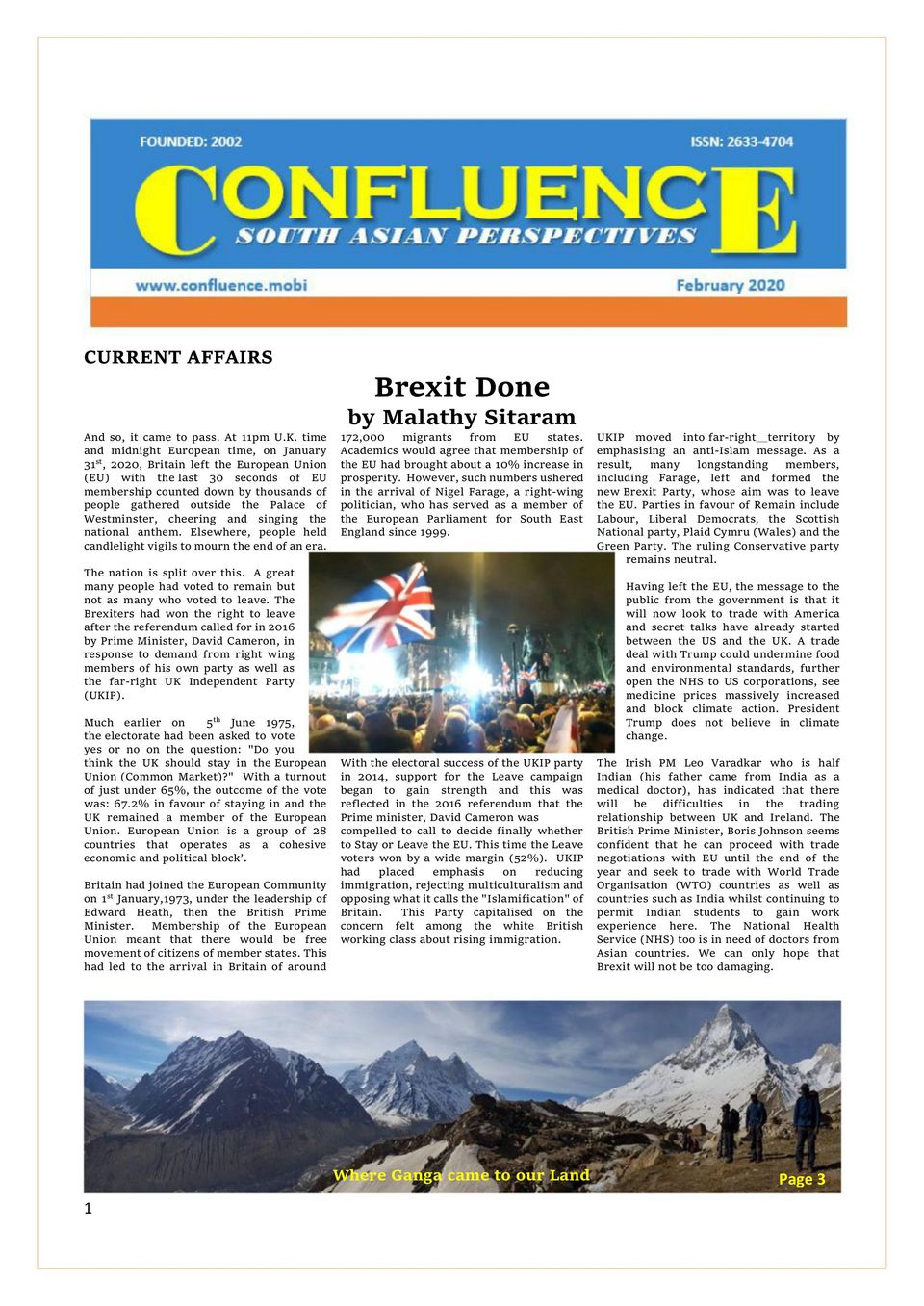 Get digital access to Confluence South Asian Perspectives - February ...