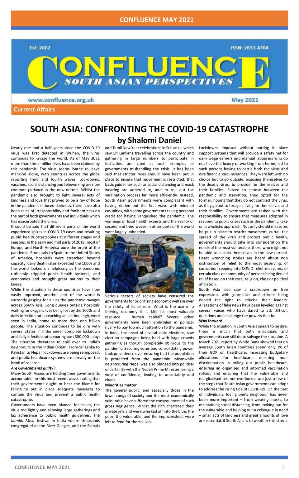 Get digital access to Confluence South Asian Perspectives Magazine ...