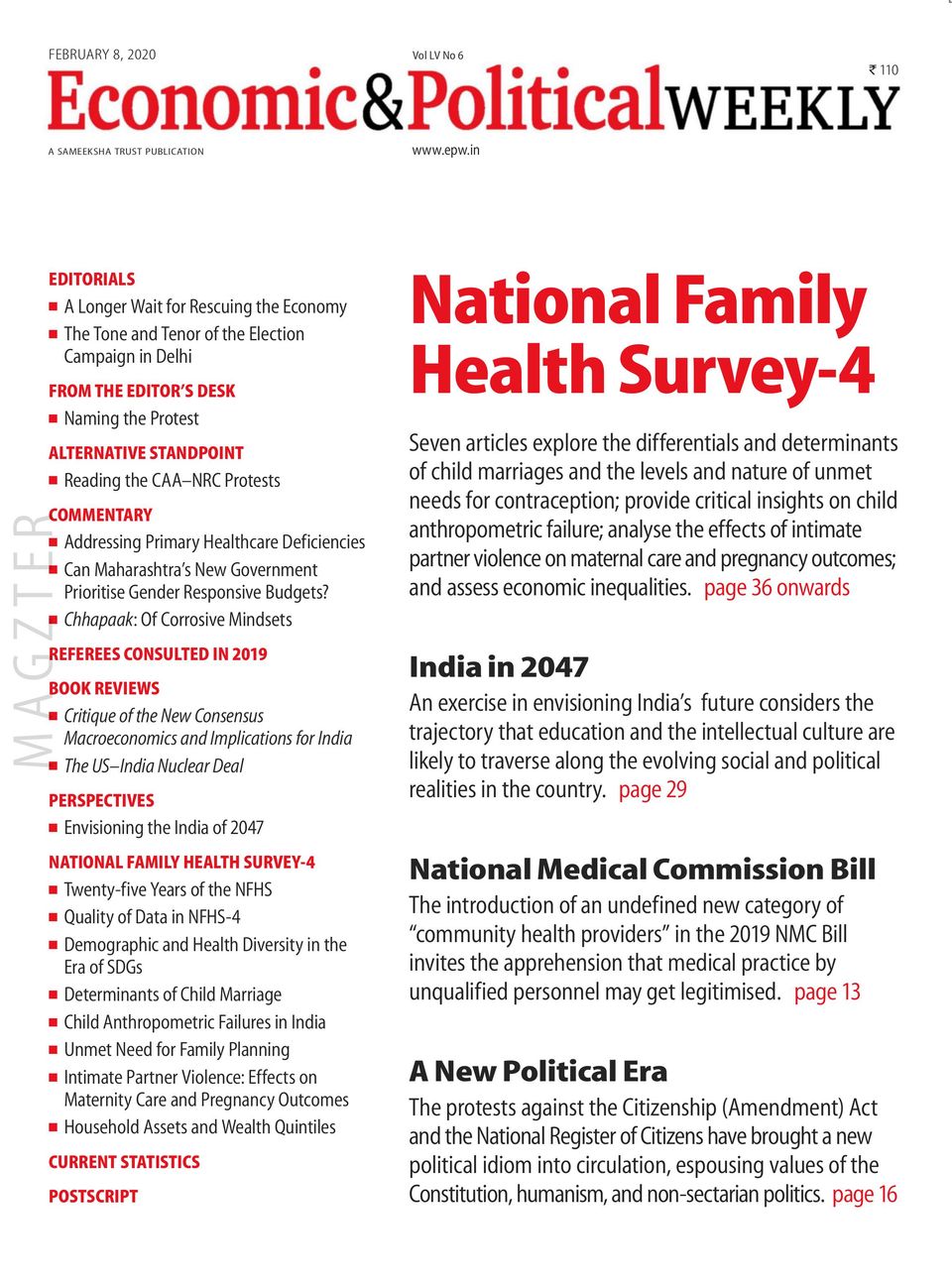 Get digital access to Economic and Political Weekly - February 08, 2020 ...