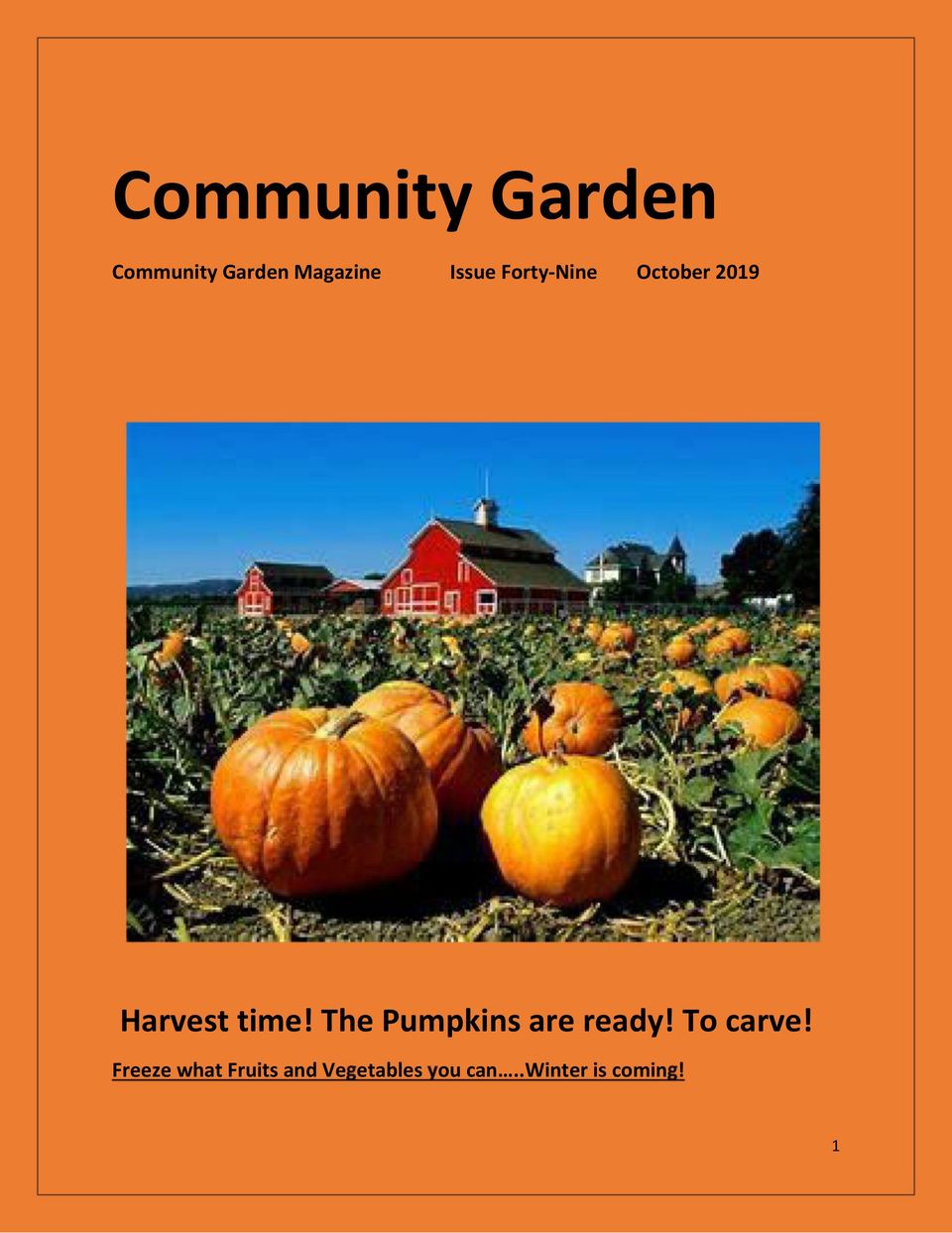 Community Garden Magazine-October 2019 Magazine