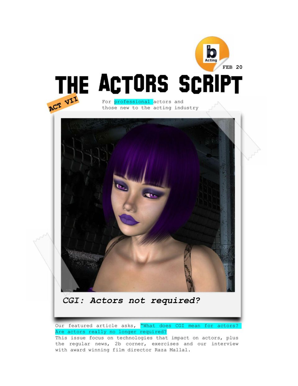 The Actors Script-February 2020 Magazine - Get your Digital Subscription
