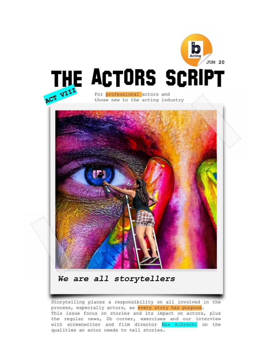 The Actors Script-June 2020 Magazine - Get your Digital Subscription