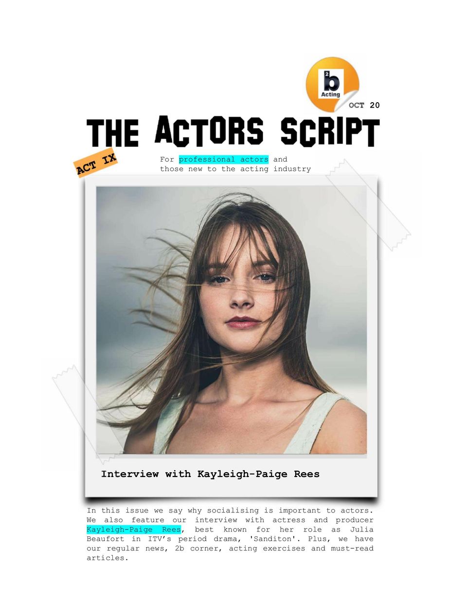 Get digital access to The Actors Script Magazine | Magzter.com