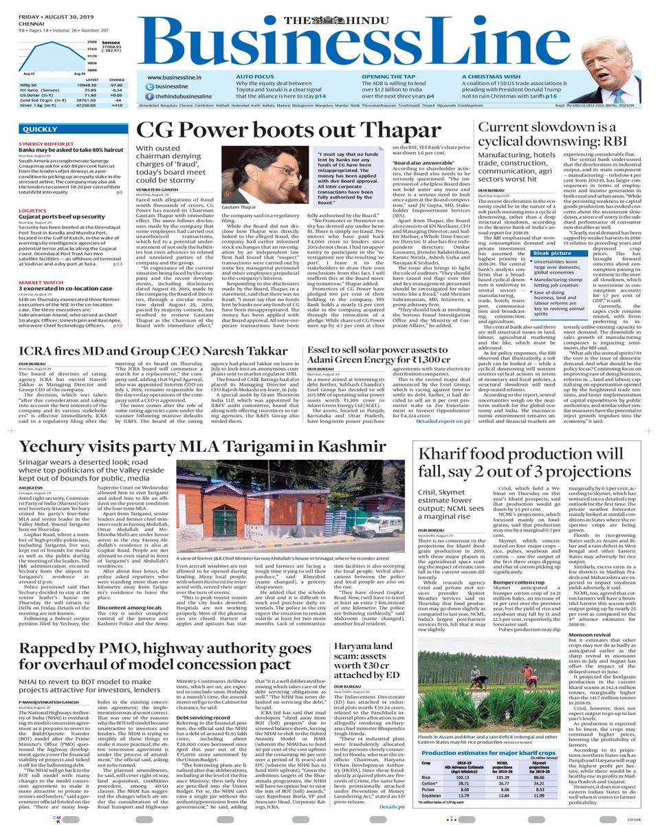 The Hindu Business Line-August 30, 2019 Newspaper