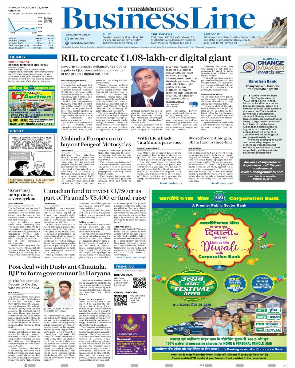 The Hindu Business Line-October 26, 2019 Newspaper