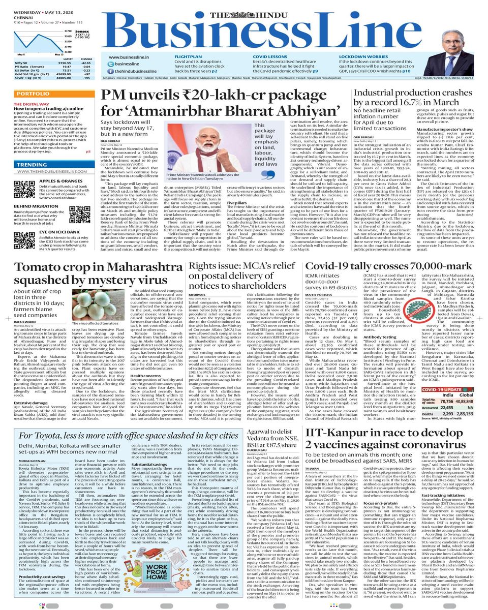Get digital access to The Hindu Business Line - May 13, 2020 issue ...