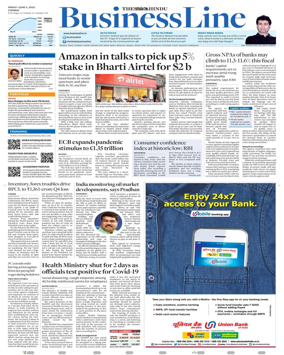 The Hindu Business Line-June 5, 2020 Newspaper