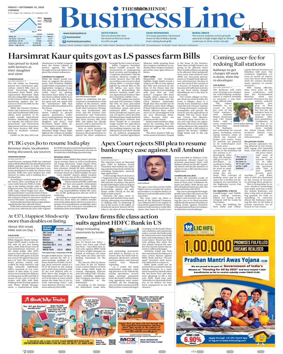 Get digital access to The Hindu Business Line - September 18, 2020 ...