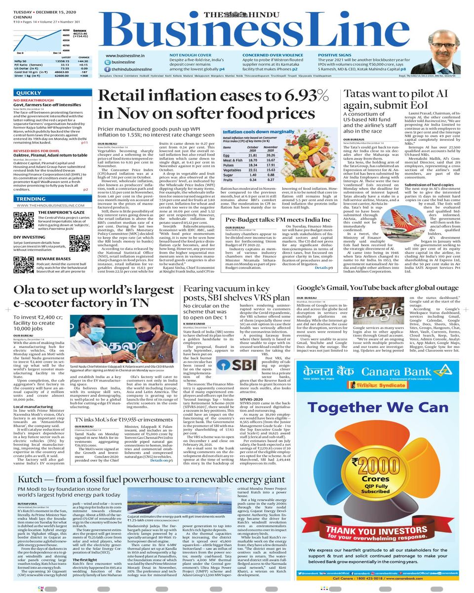 Get digital access to The Hindu Business Line - December 15, 2020 issue ...