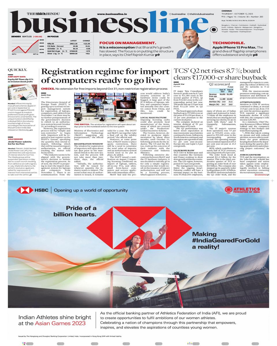 Get digital access to The Hindu Business Line - October 12, 2023 issue ...