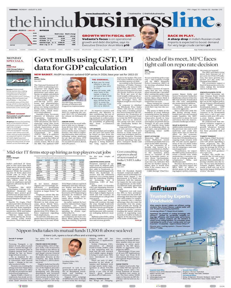 Get digital access to The Hindu Business Line - August 04, 2025 issue ...