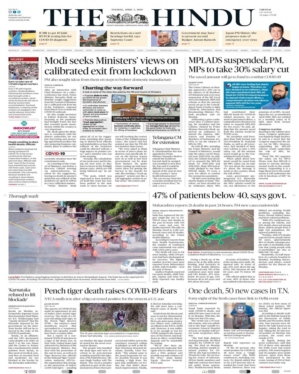 The Hindu-April 07, 2020 Newspaper - Get your Digital Subscription