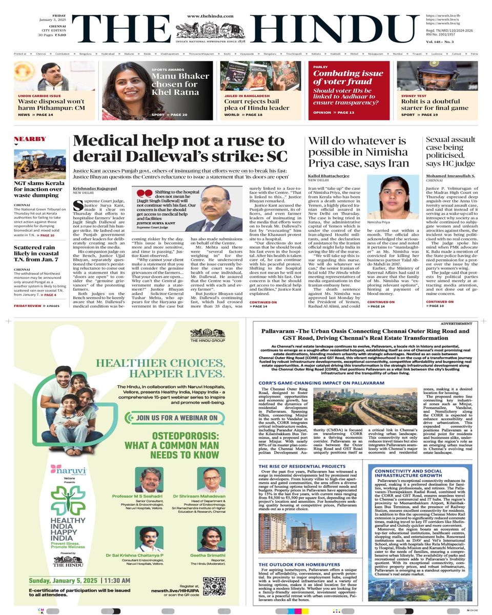 Get digital access to The Hindu - January 03, 2025 issue | Magzter.com