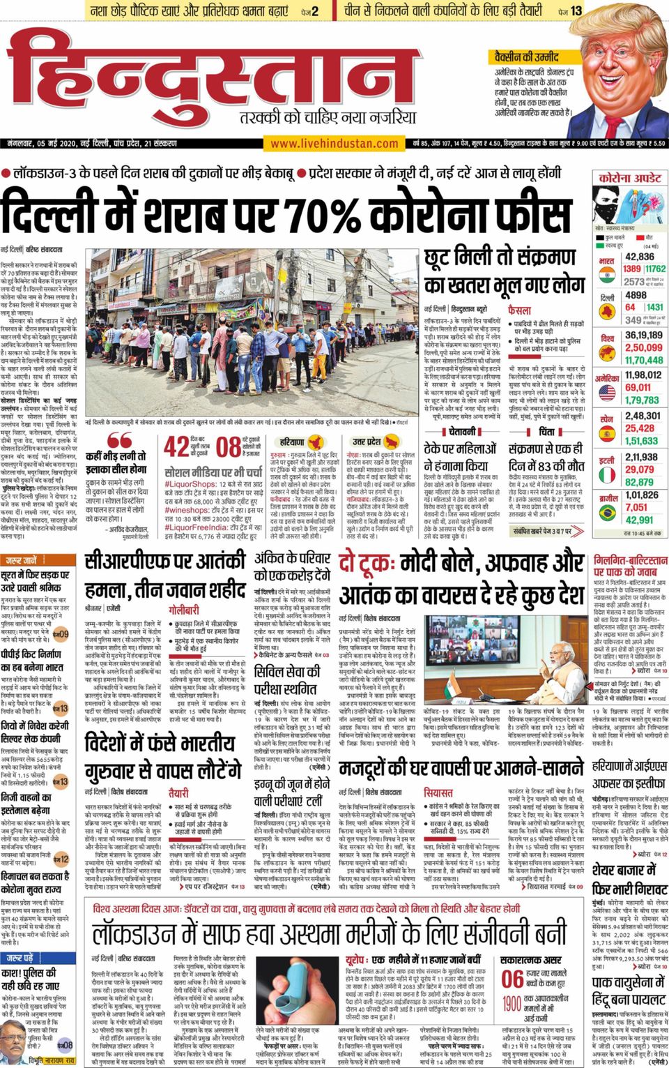 Hindustan Times Hindi New Delhi-May 05, 2020 Newspaper