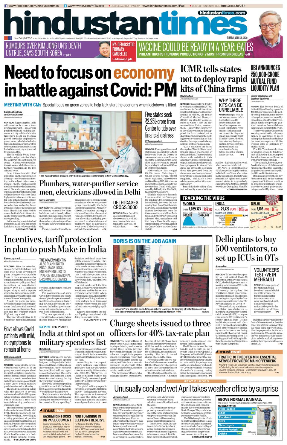 Hindustan Times Delhi-April 28, 2020 Newspaper
