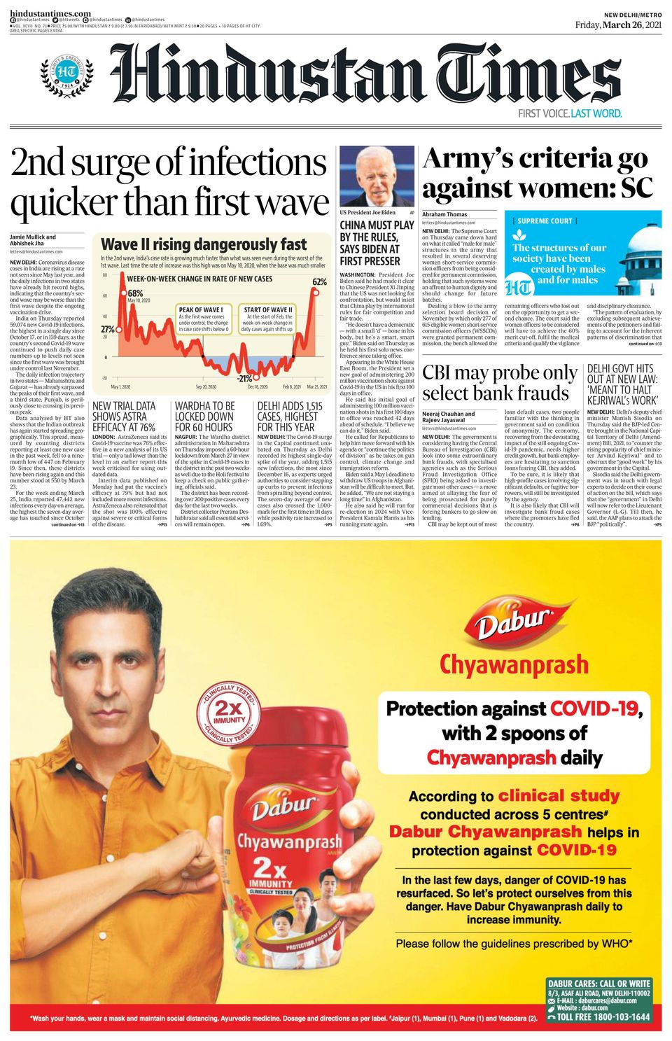 Hindustan Times Delhi-March 26, 2021 Newspaper