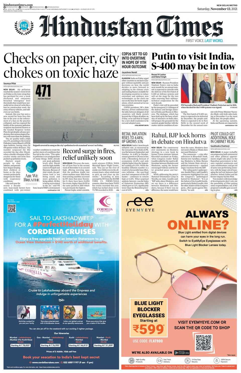 Get digital access to Hindustan Times Delhi - November 13, 2021 issue ...