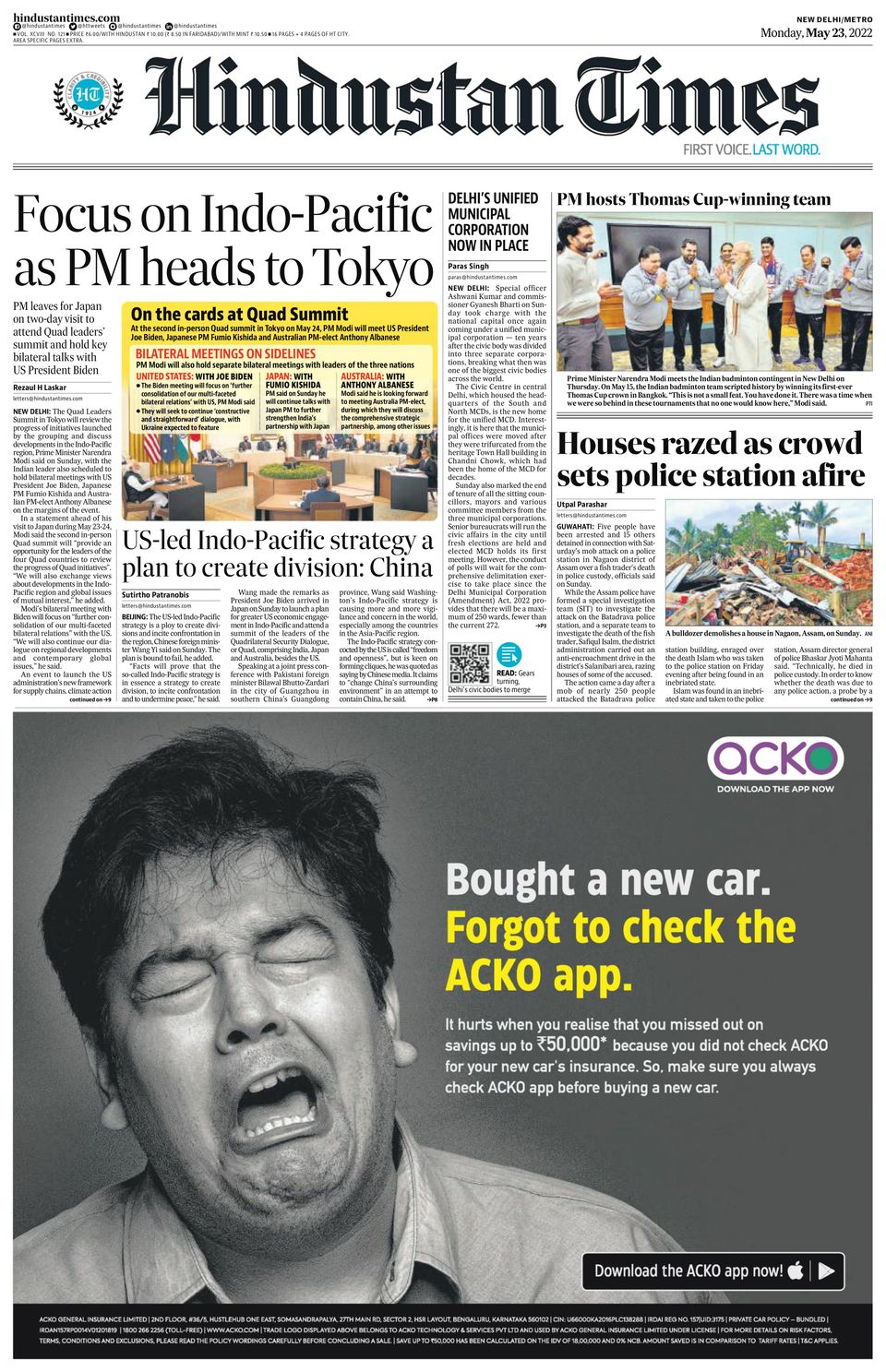 Get digital access to Hindustan Times Delhi - May 23, 2022 issue | Magzter.com