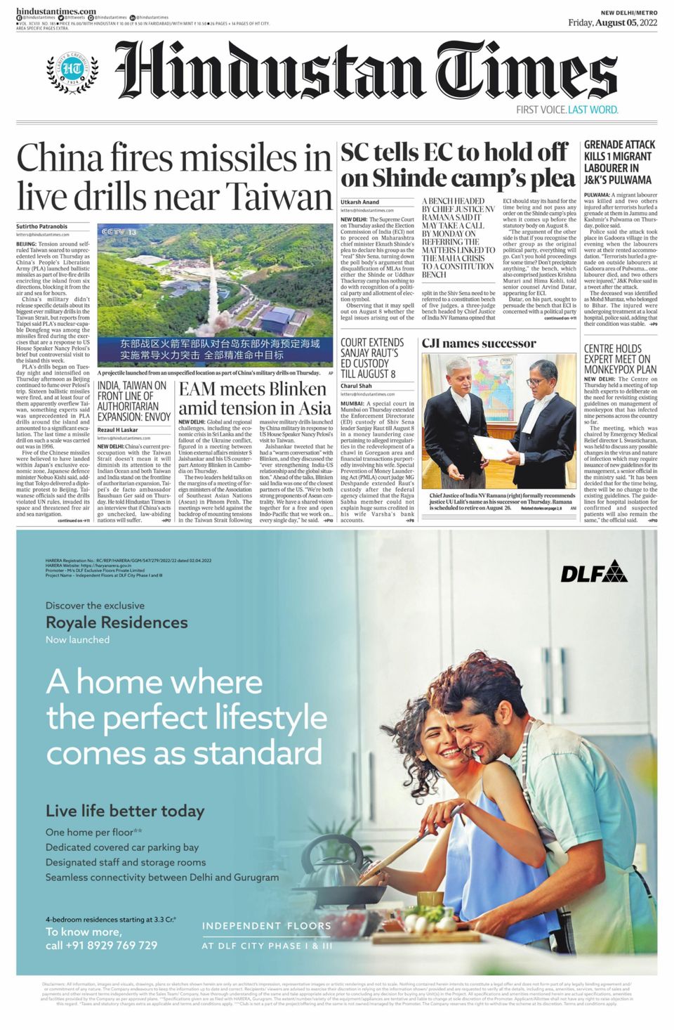 Hindustan Times Delhi-August 05, 2022 Newspaper