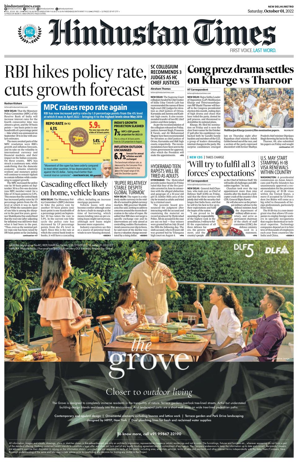 Hindustan Times Delhi-October 01, 2022 Newspaper